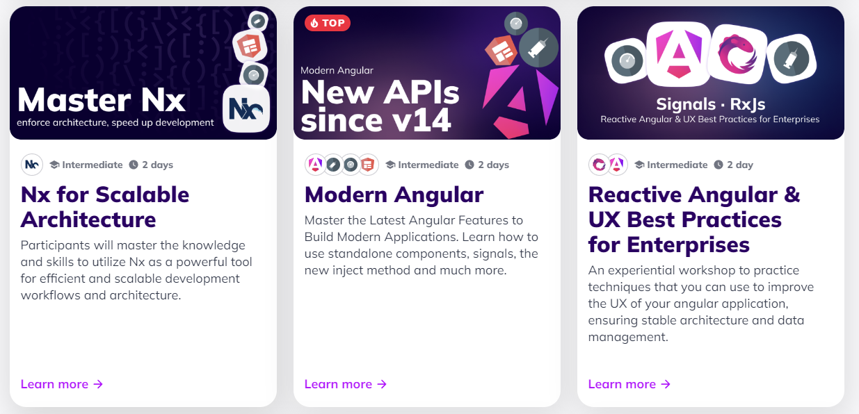 Explore our Performance, Architecture and Nx Workshops | Push-Based