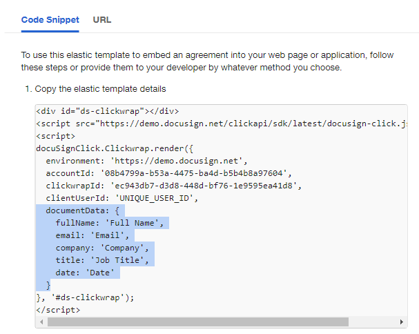 Customize elastic template fields | DocuSign