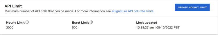 API limit management | Docusign