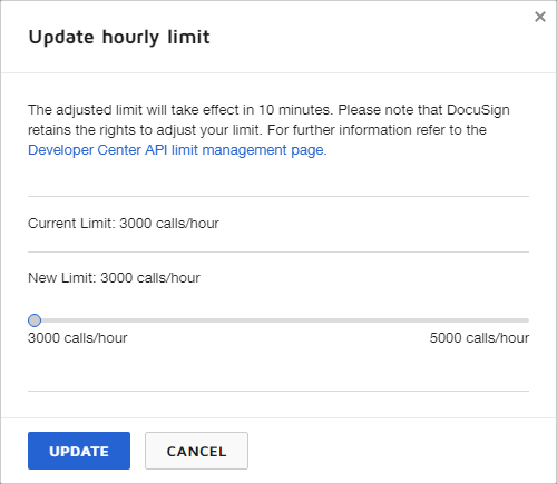 API limit management | Docusign