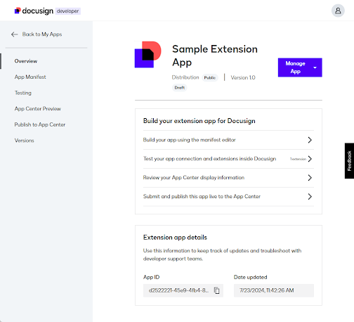 Get Started: Docusign Extension Apps | Docusign Developers | Docusign