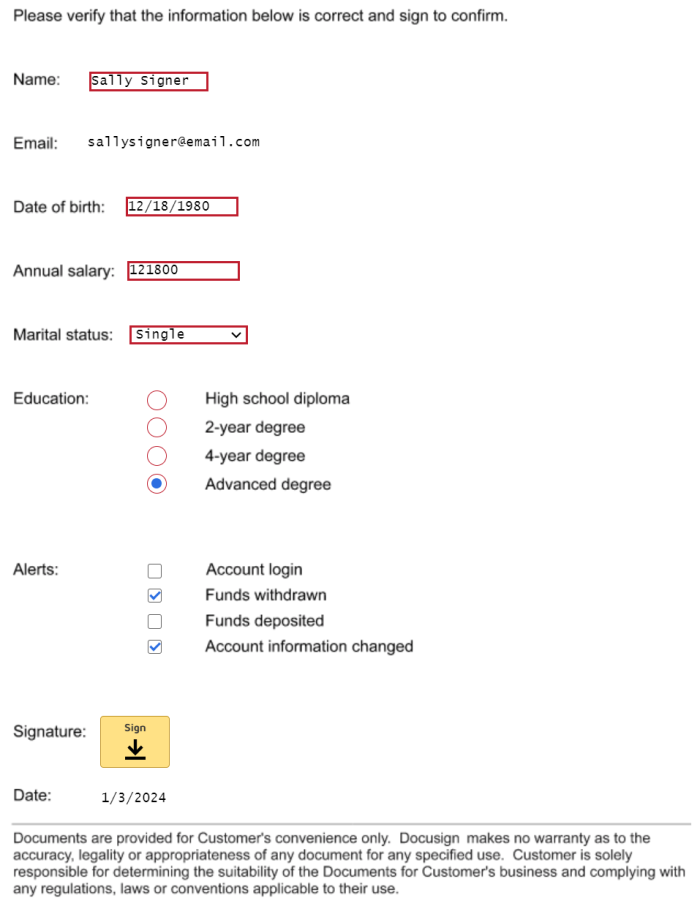 Web Forms concepts | Docusign
