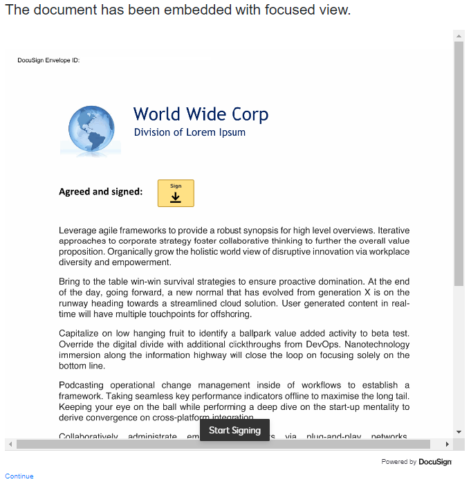 How to request a signature using focused view | Docusign