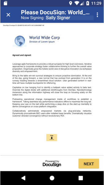 Signing Process for Offline Envelopes | Android SDK | DocuSign