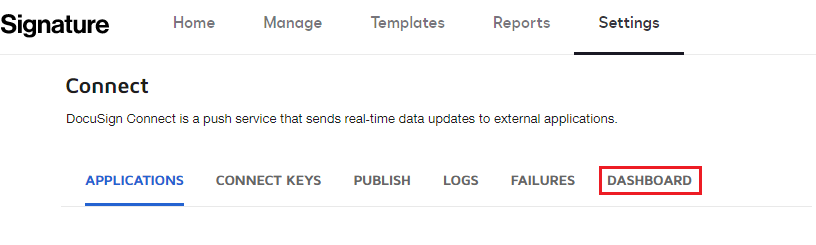 Connect Dashboard overview | DocuSign
