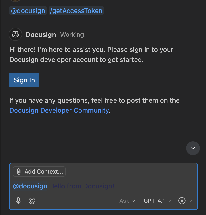 Docusign Developer AI Assistant for VS Code (Beta) | Docusign