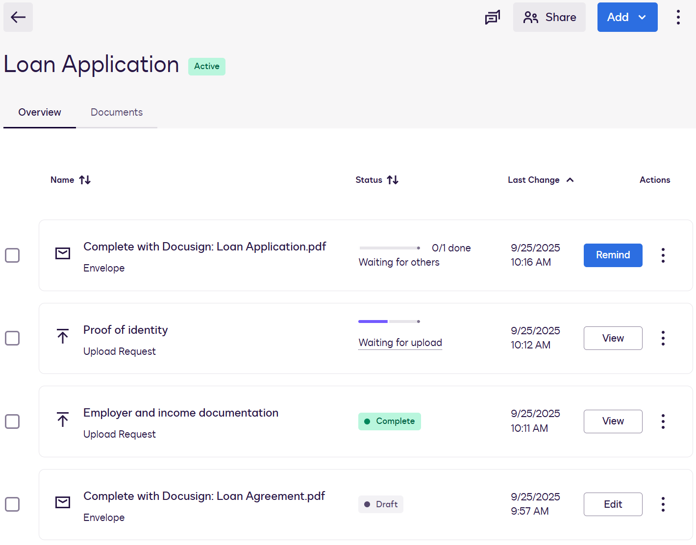 Loan application use case | Docusign
