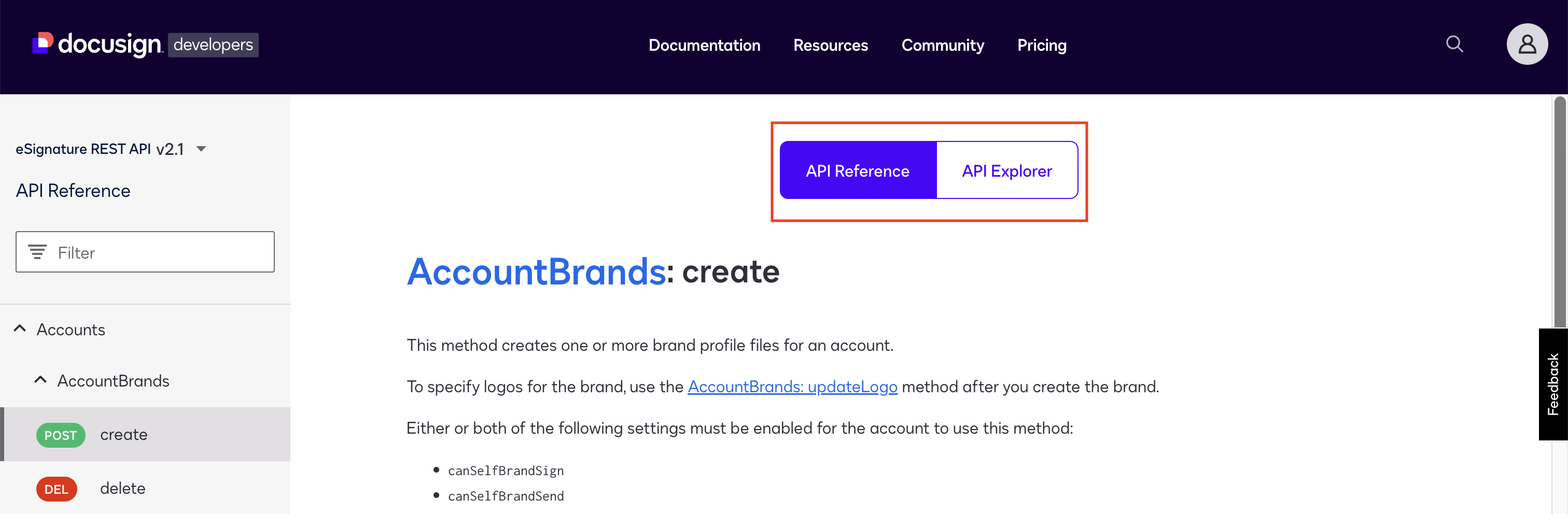 API Explorer | Docusign