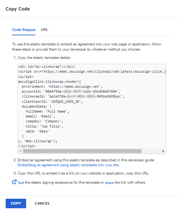 How to Test Elastic Templates | Click API | DocuSign