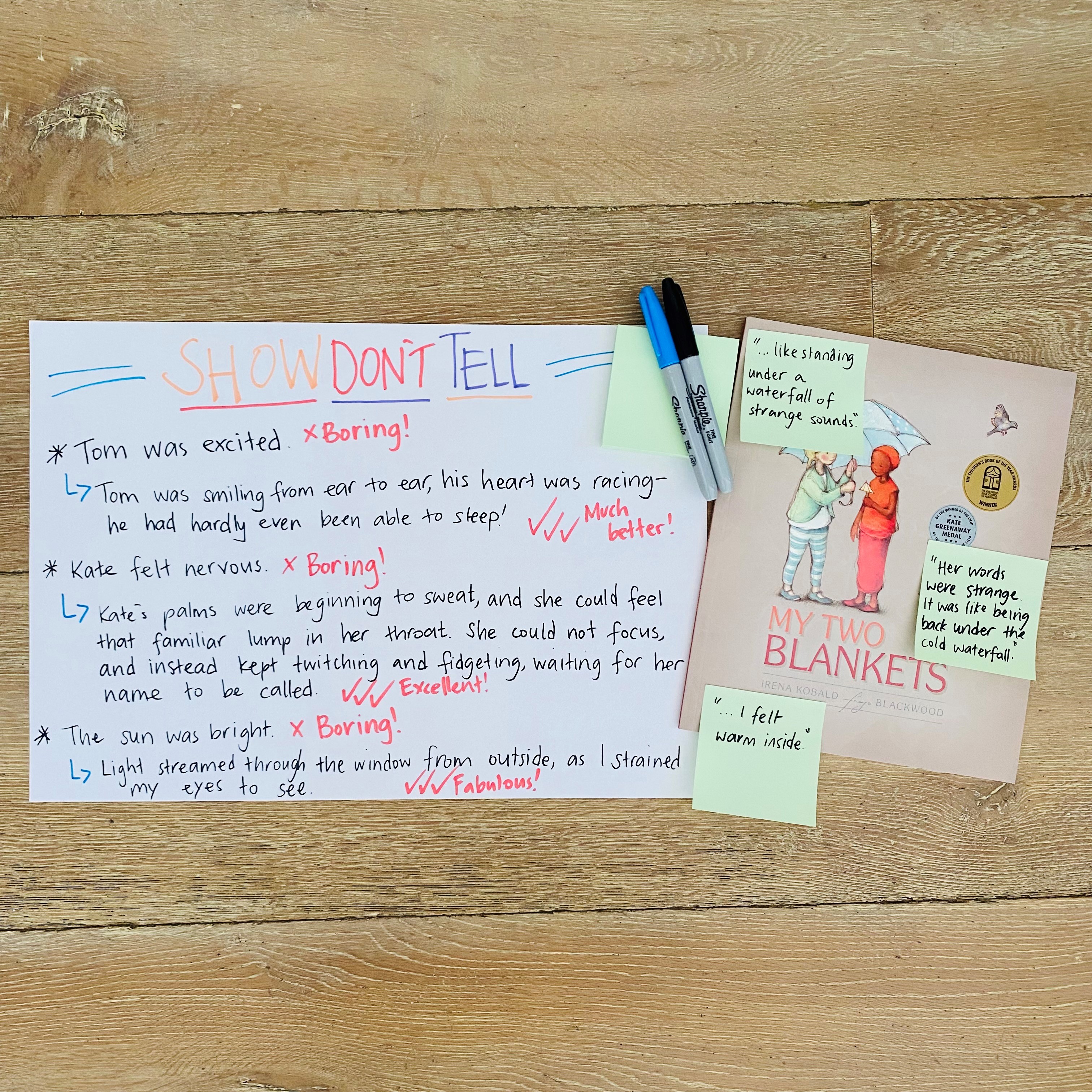 Narrative Writing with My Two Blankets - Show Don't Tell | High quality ...