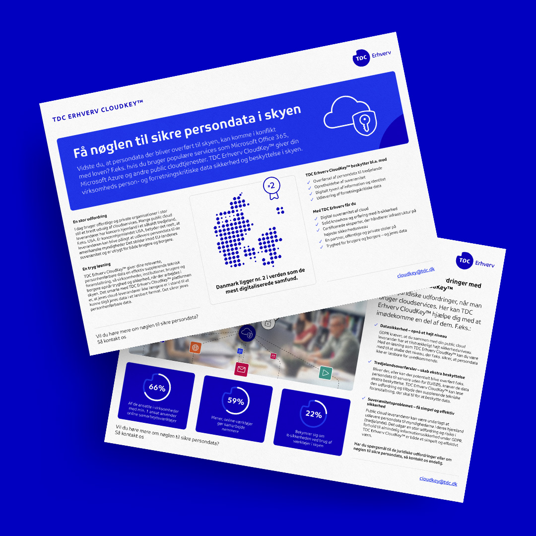 TDC Erhverv Cloud Key | Få nøglen til sikre persondata i skyen - TDC Erhverv
