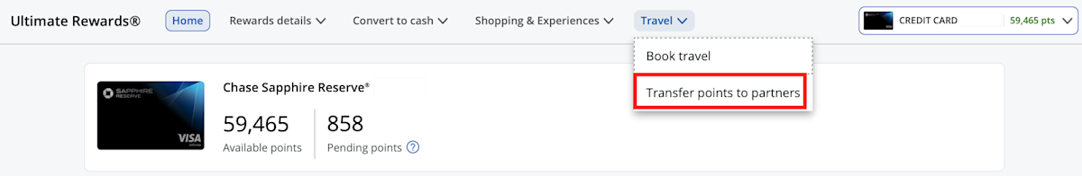 Chase Points Transfer Partners