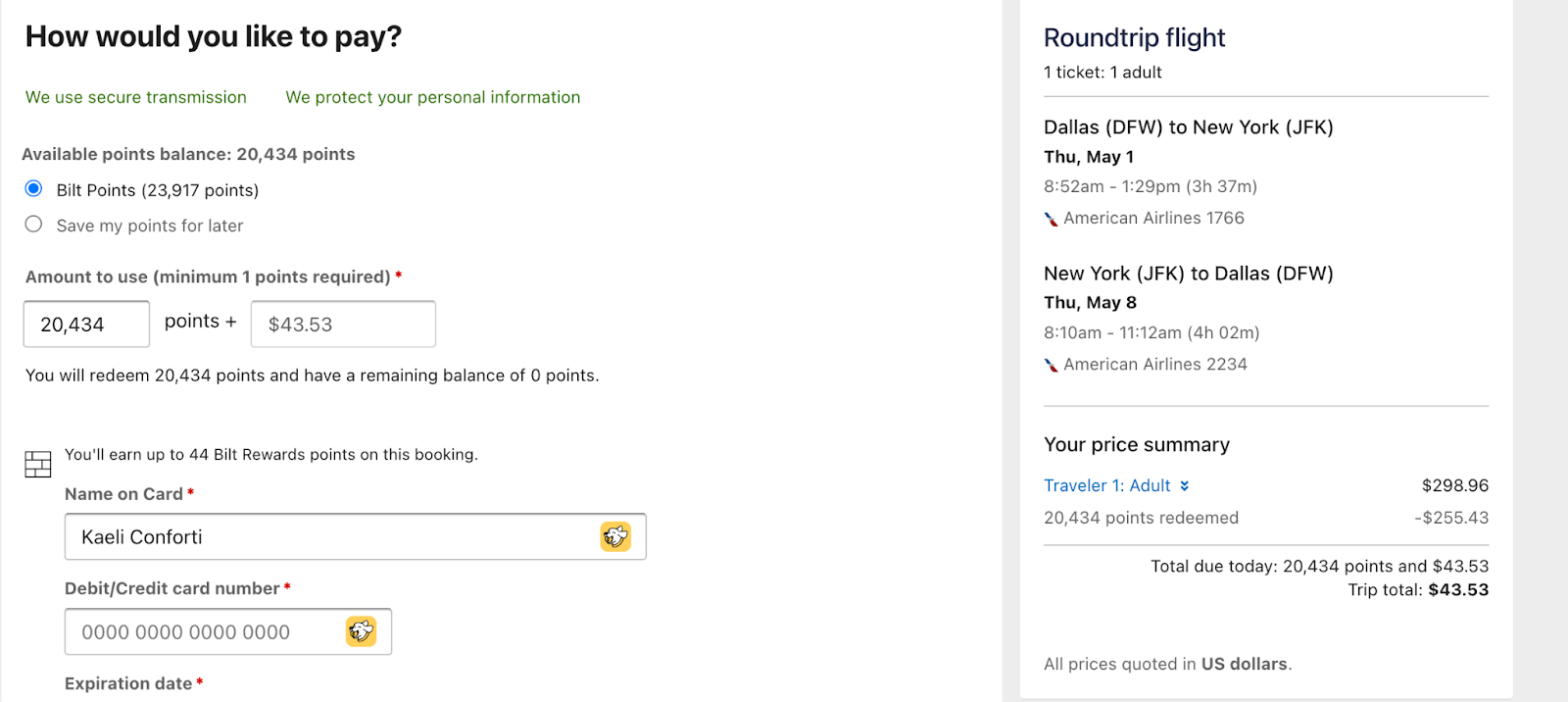 How to Use Bilt Points on American Airlines