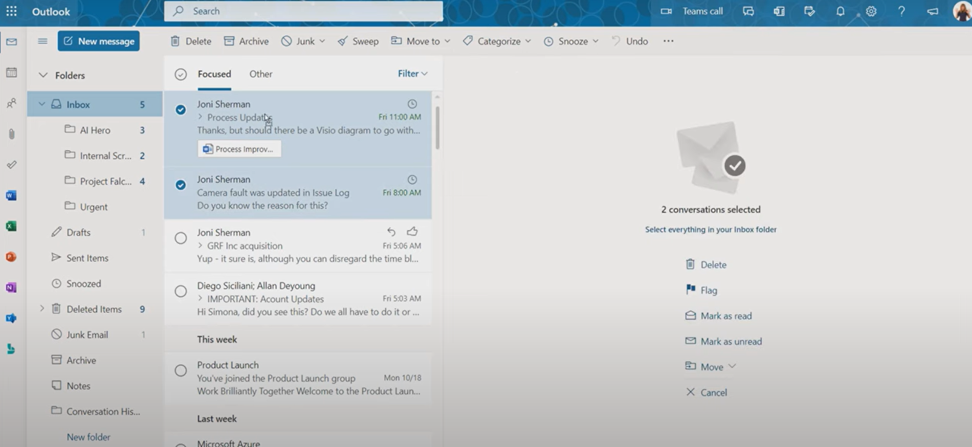 Tutorial: How to Organize Outlook Email for the Web