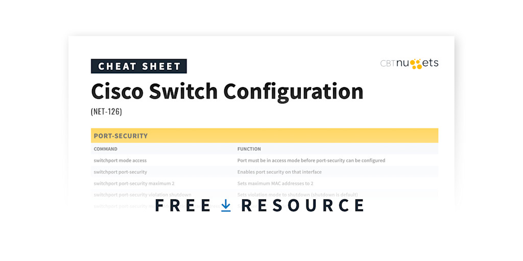 Cisco Switch Configuration Cheat Sheet