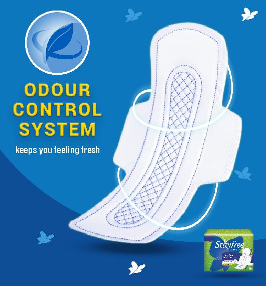 Stayfree® Dry-Max - Dry Cover Sanitary Pads for Day Protection