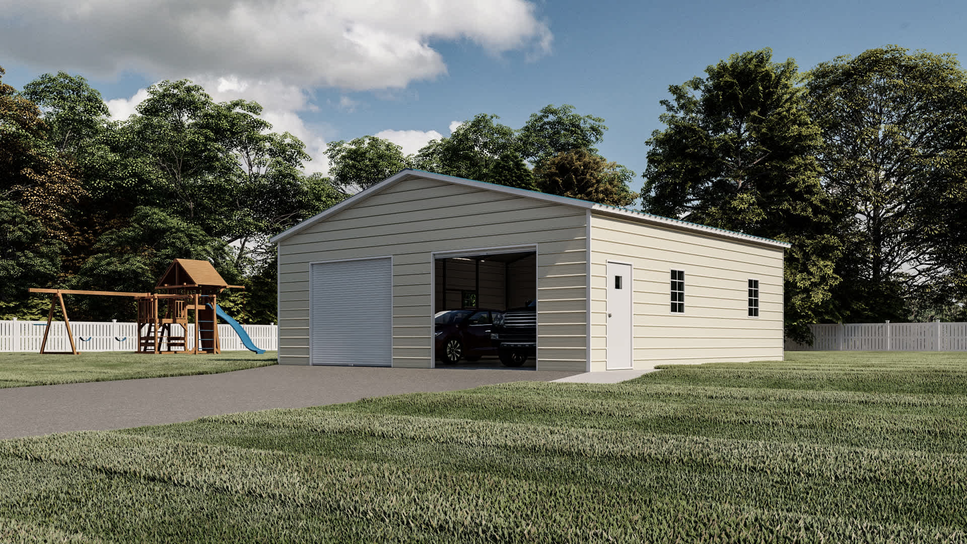 Regular Roof Garages Landing Page | Premier Metal Structures