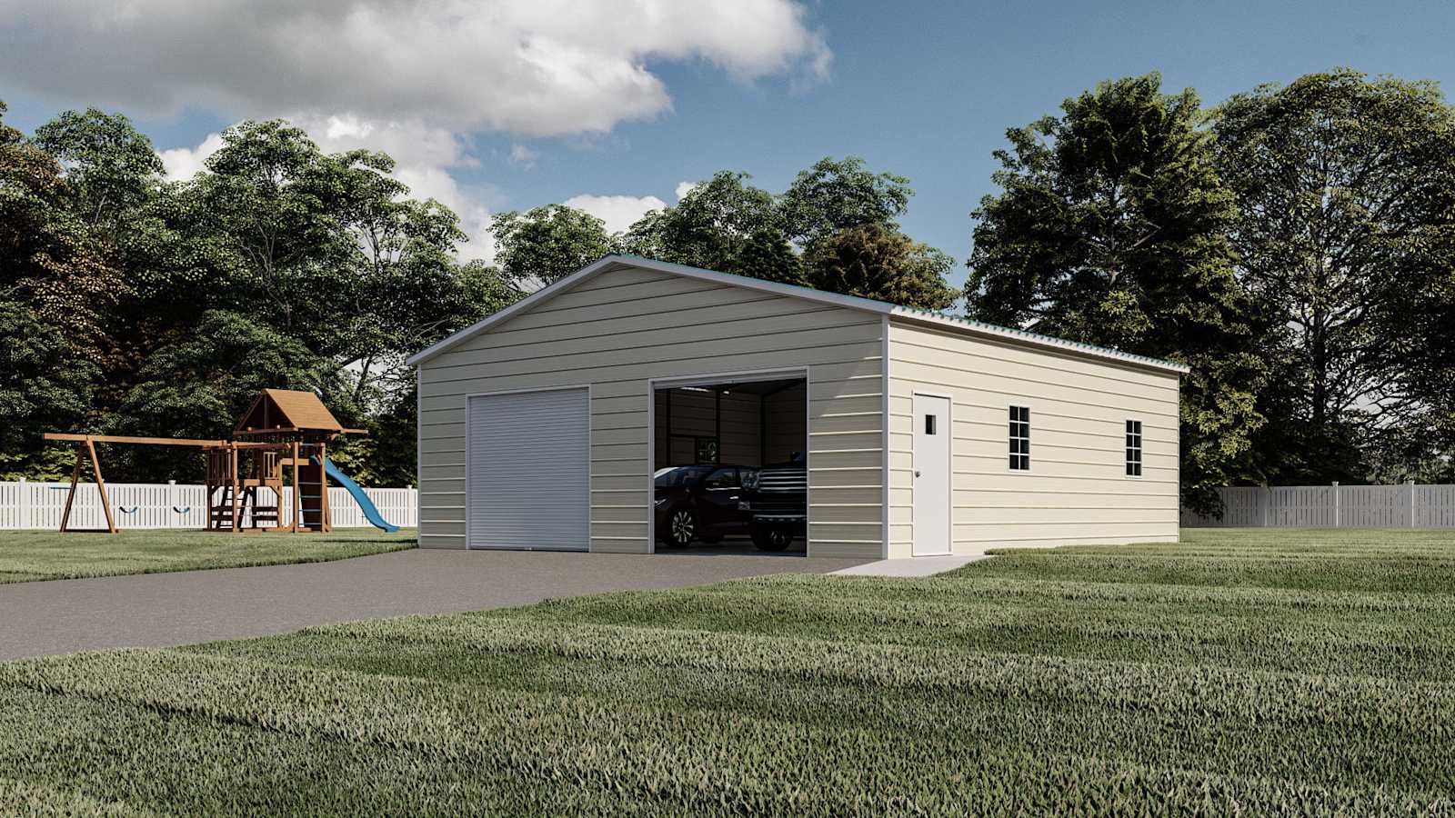 Regular Roof Garages Landing Page | Premier Metal Structures