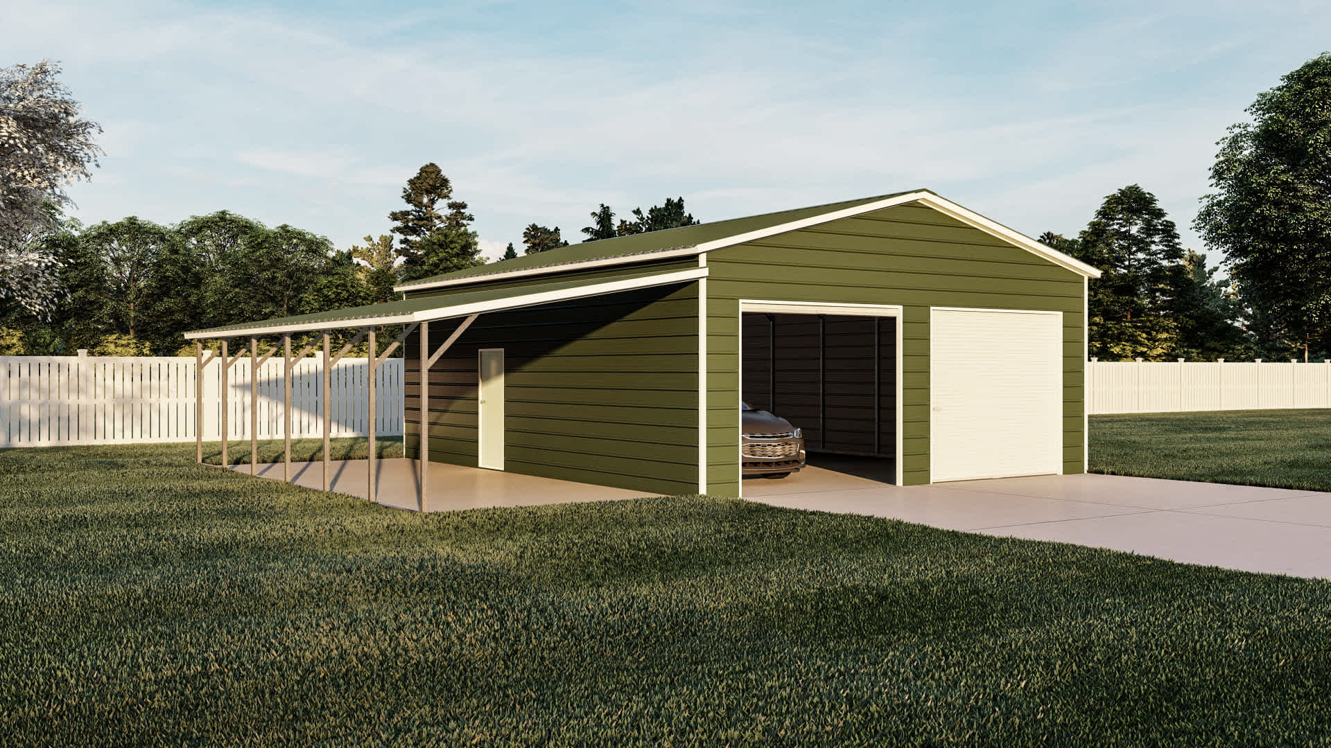 Vertical Roof Garages Landing Page | Premier Metal Structures