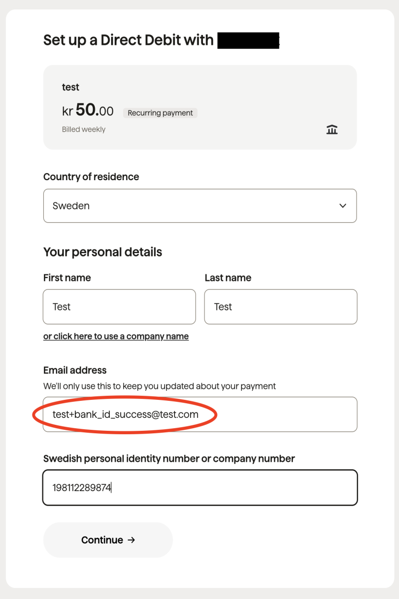 BankID Scenario simulators - GoCardless Developers