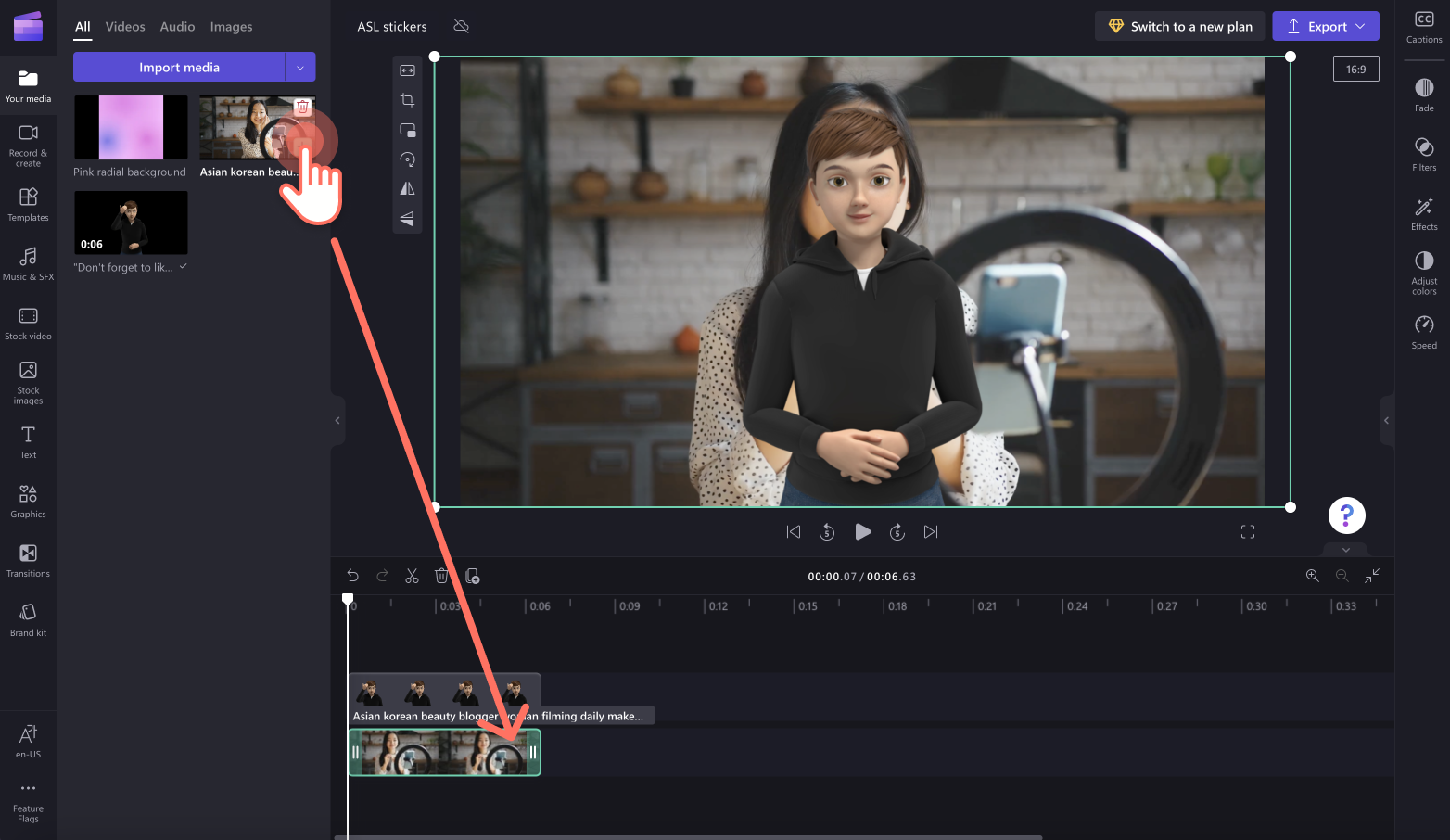 Add sign language stickers in Clipchamp for video accessibility ...