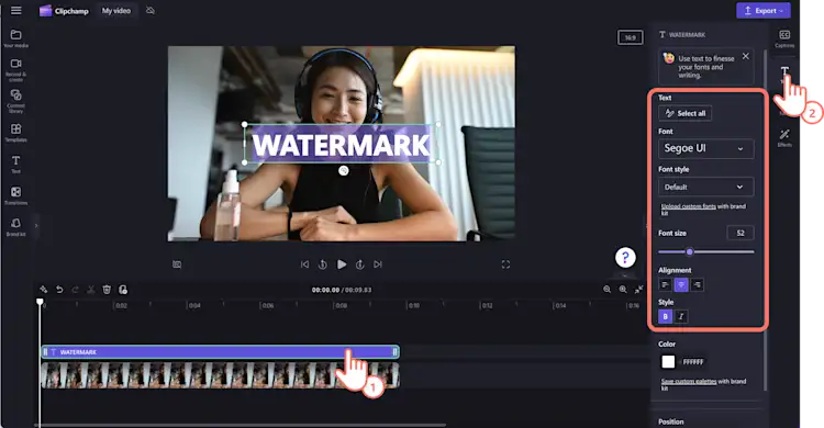 How to add watermark to video online | Clipchamp Blog