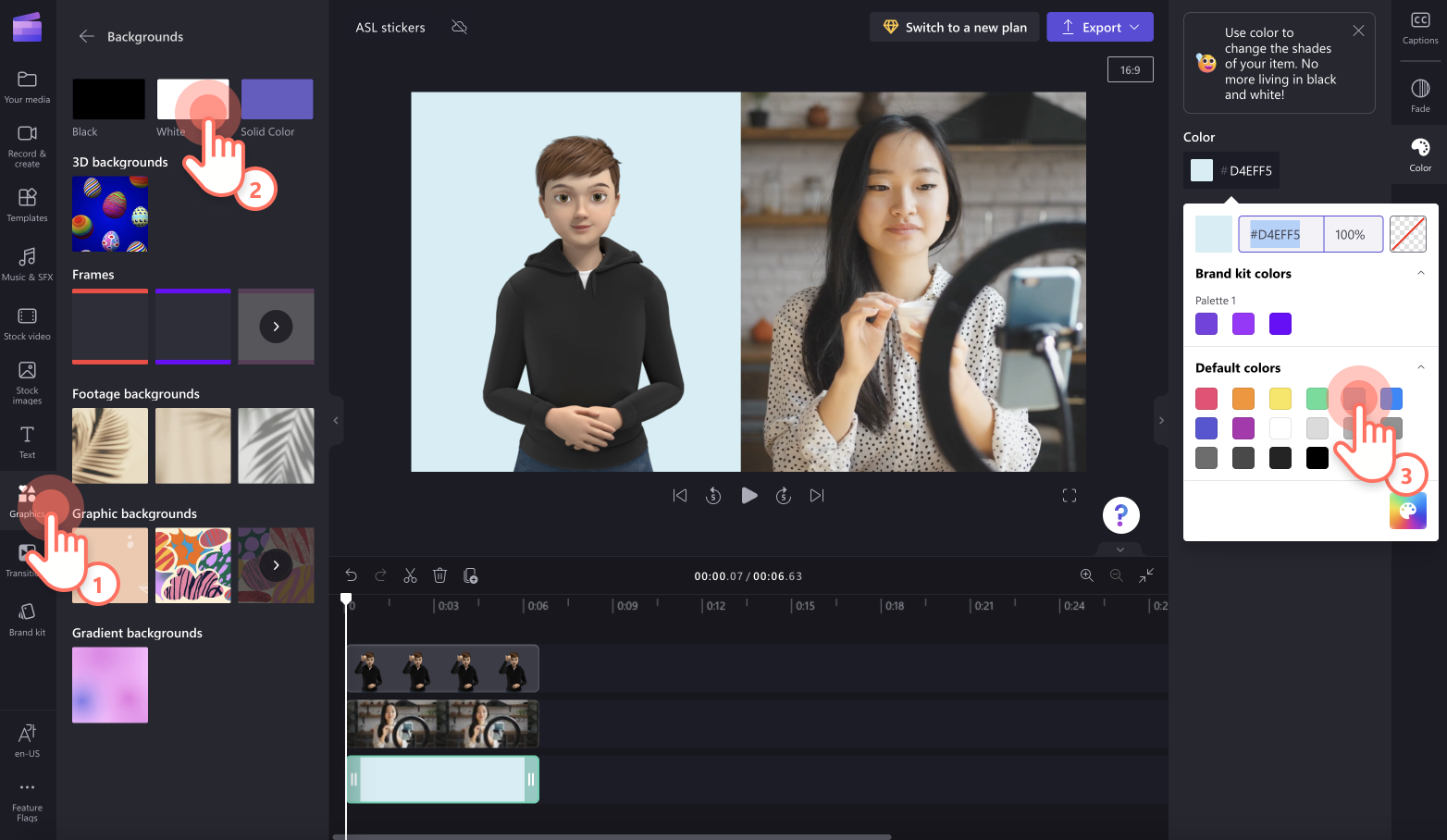 Add sign language stickers in Clipchamp for video accessibility ...