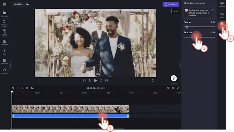 Ein- und Ausblenden von Videos, Fotos und Audiospuren | Clipchamp Blog