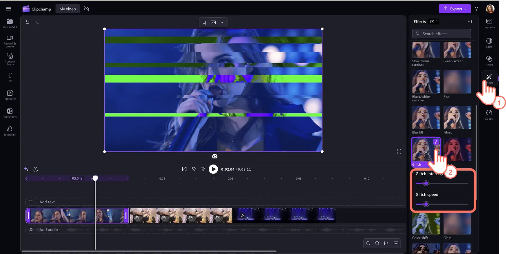 How to add glitch effect to videos | Clipchamp Blog