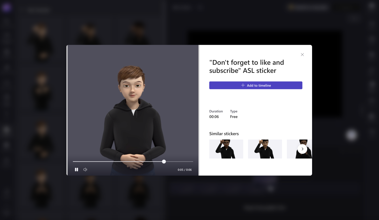 Add sign language stickers in Clipchamp for video accessibility ...