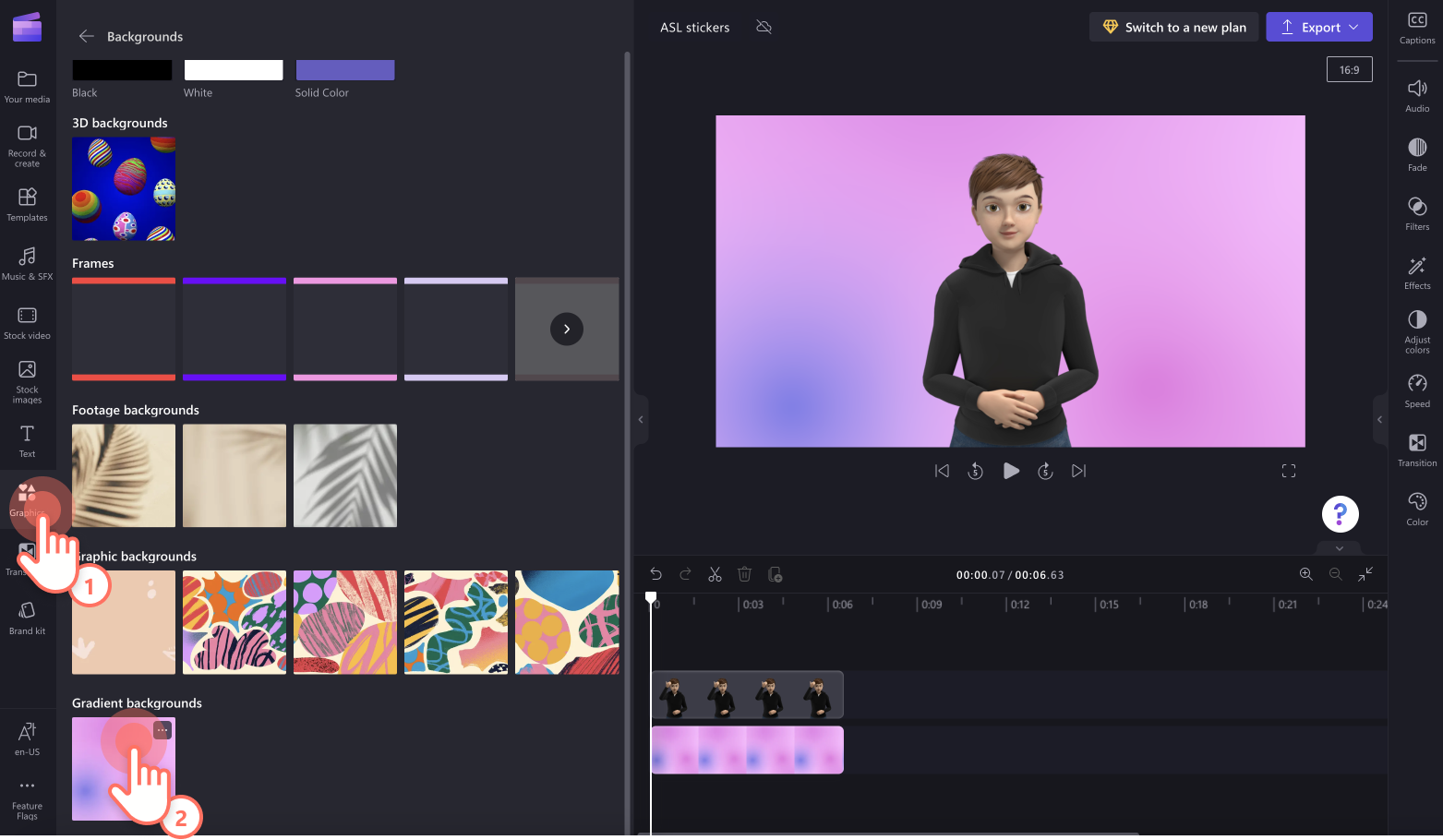 Add sign language stickers in Clipchamp for video accessibility ...