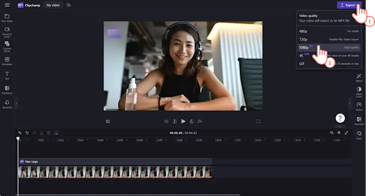 How to add watermark to video online | Clipchamp Blog