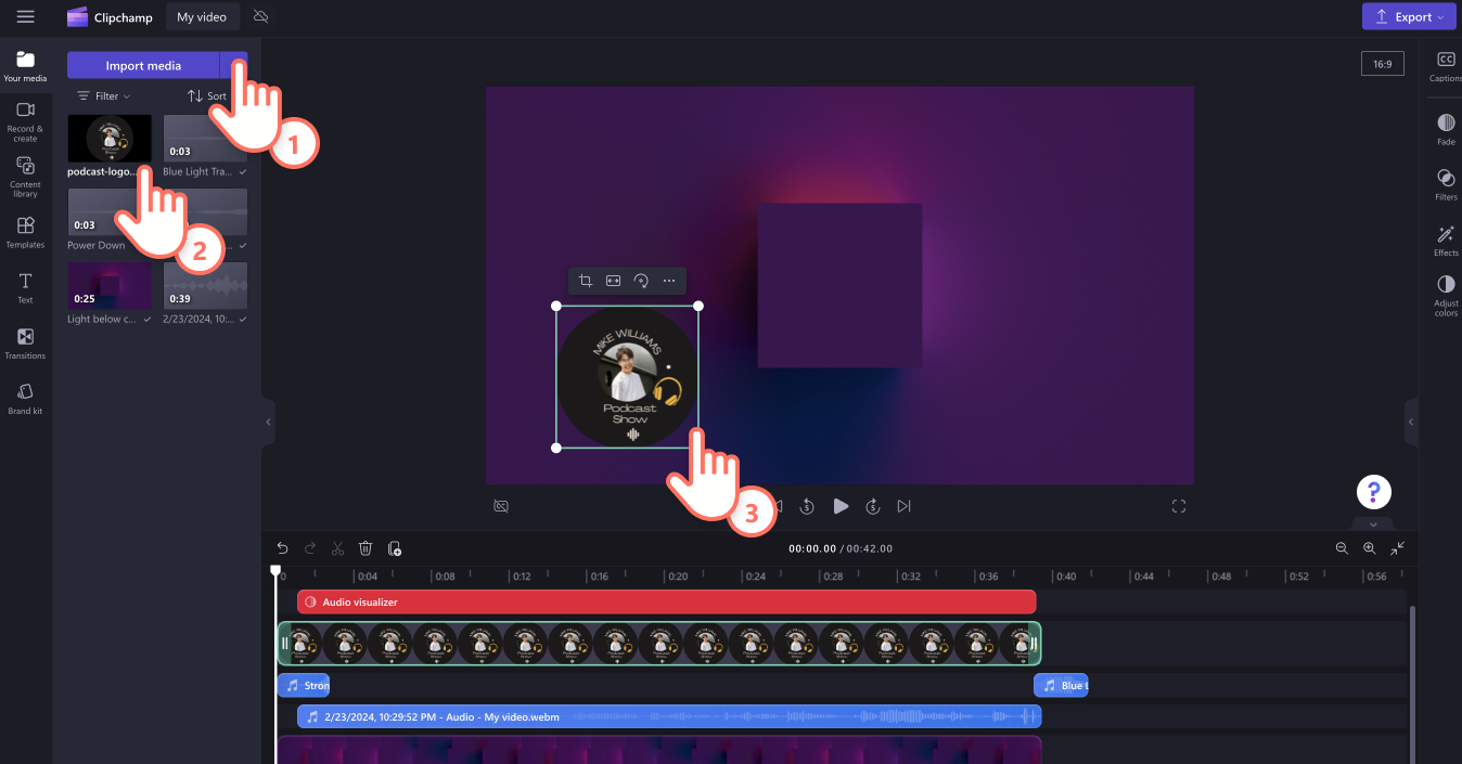 How to make a podcast video with an audio visualizer | Clipchamp Blog
