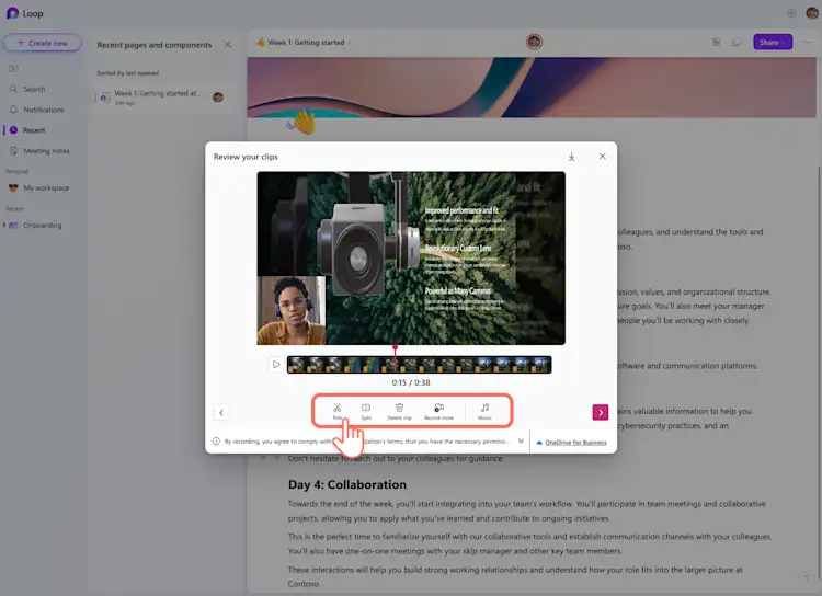 How to record videos in Microsoft Loop | Clipchamp Blog
