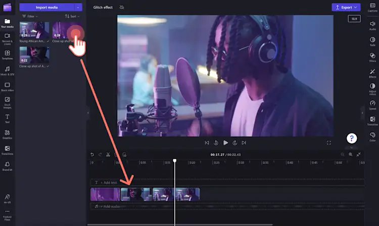 How to add glitch effect to videos | Clipchamp Blog