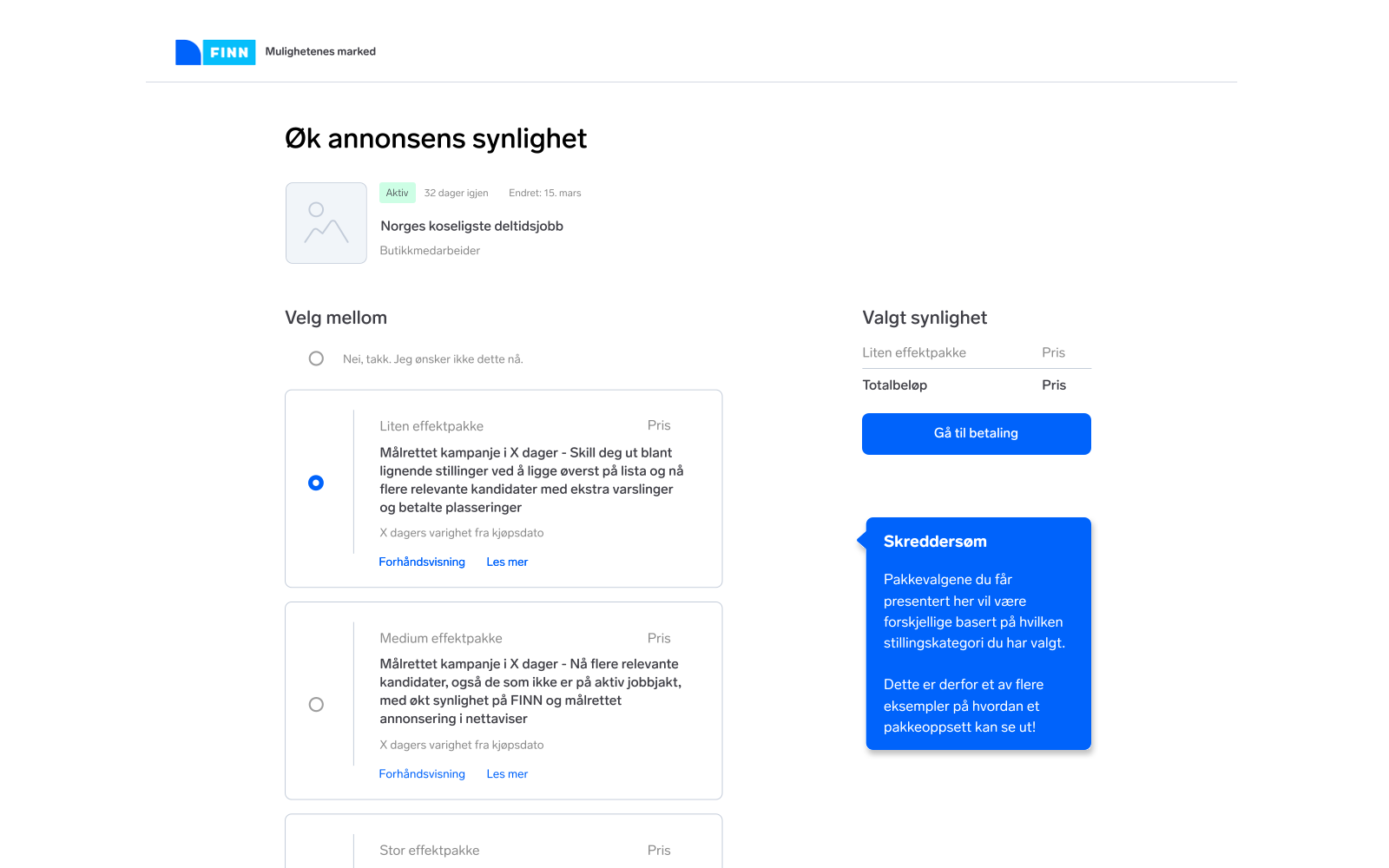 Få skreddersydd synlighet med Effekt fra FINN jobb