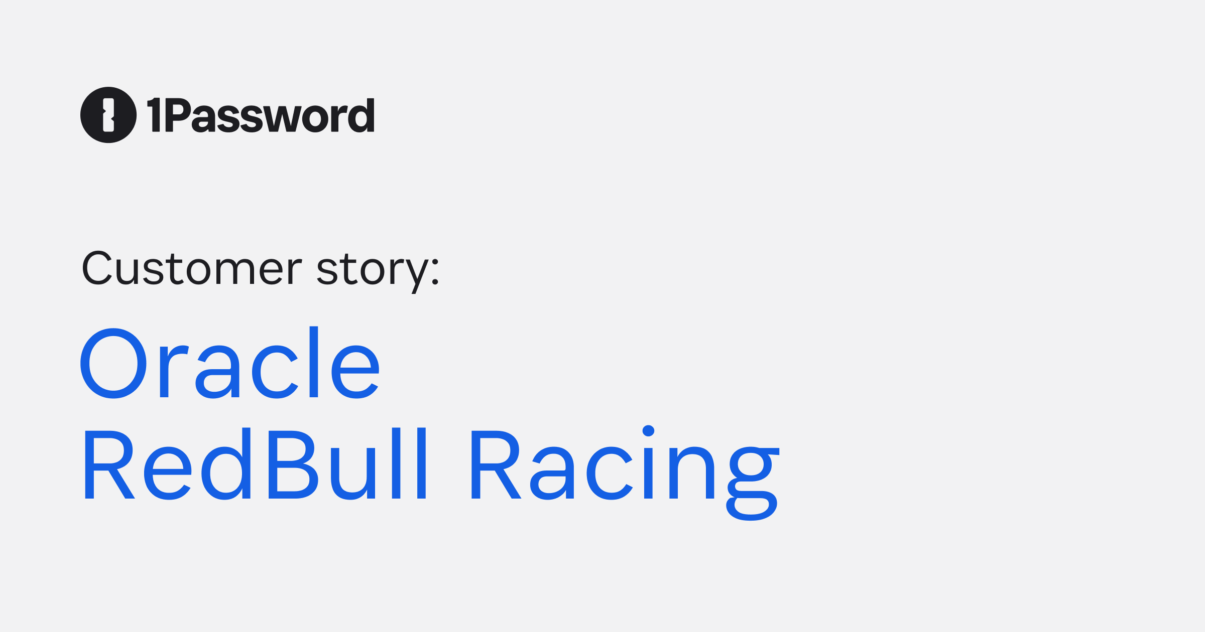 Oracle Red Bull Racing Customer Story | 1Password
