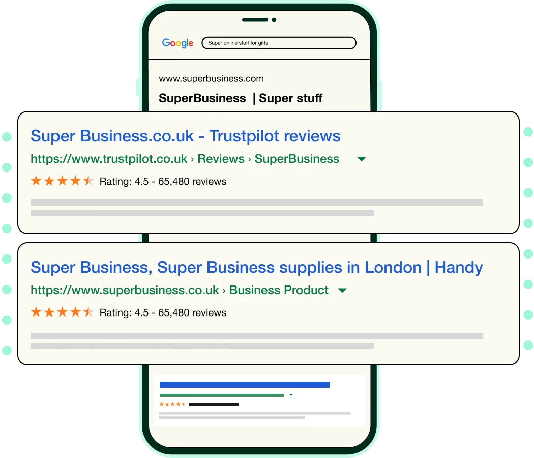 Review SEO | Product Features | Trustpilot Business