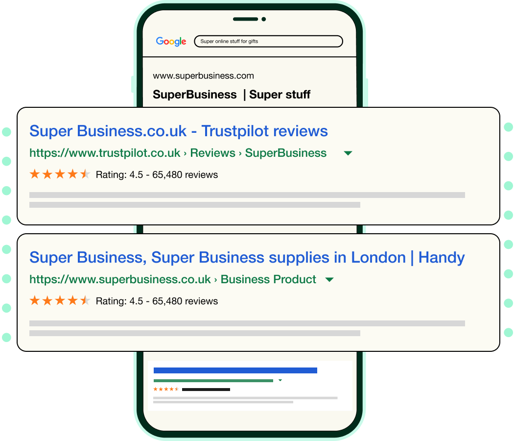 Review SEO | Product Features | Trustpilot Business