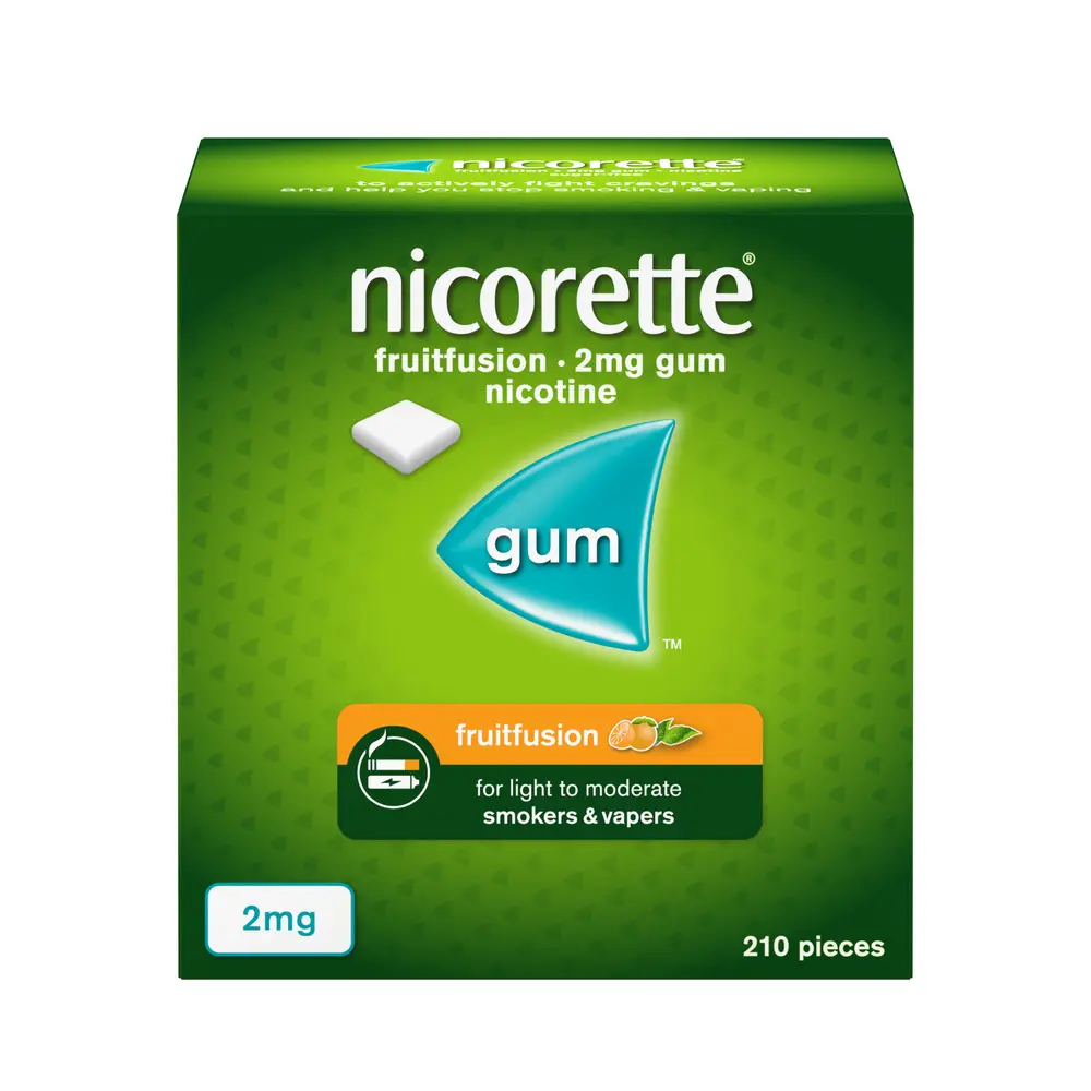 Nicorette® Gum - Fruit 2mg, 210's | NICORETTE®