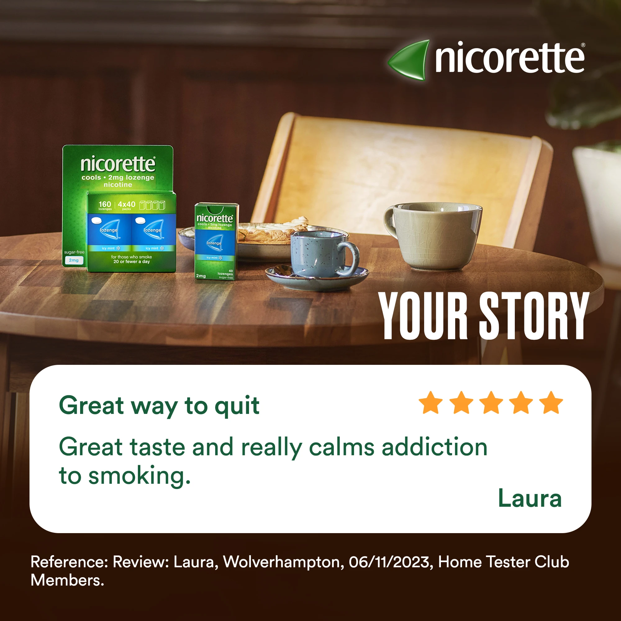 Nicorette® Cools Lozenge - Icy Mint 2mg 160's | NICORETTE®