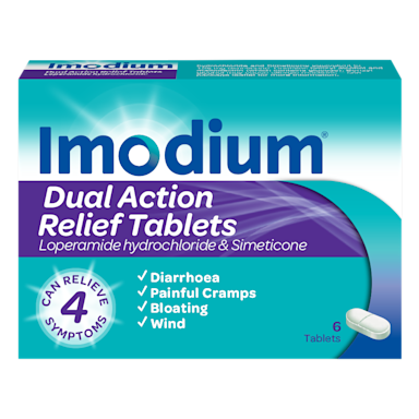 IMODIUM® Dual Action Diarrhoea Relief Tablets