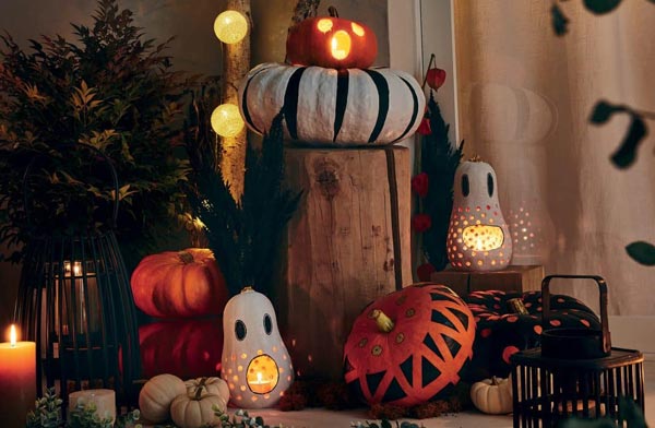 Citrouilles Peintes Pour Halloween Décoration Halloween : DIY