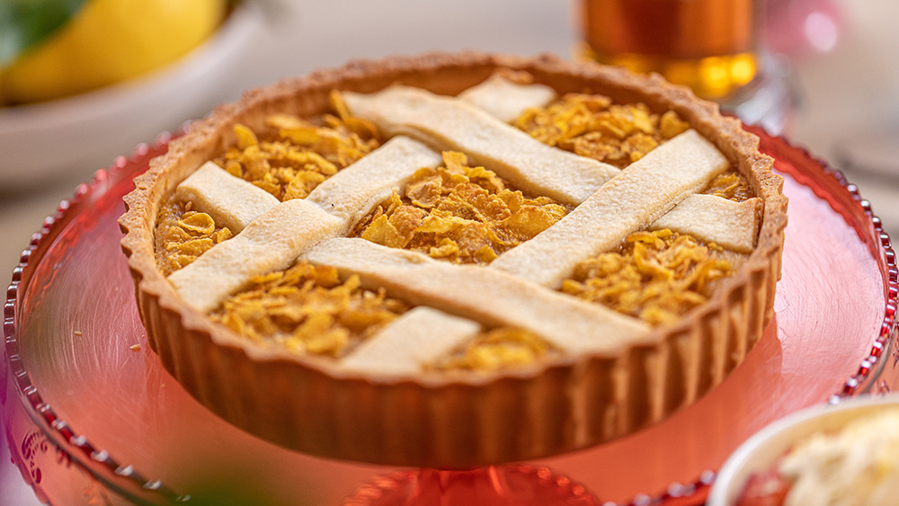 Treacle tart with cornflake topping | John and Lisa's Weekend Kitchen