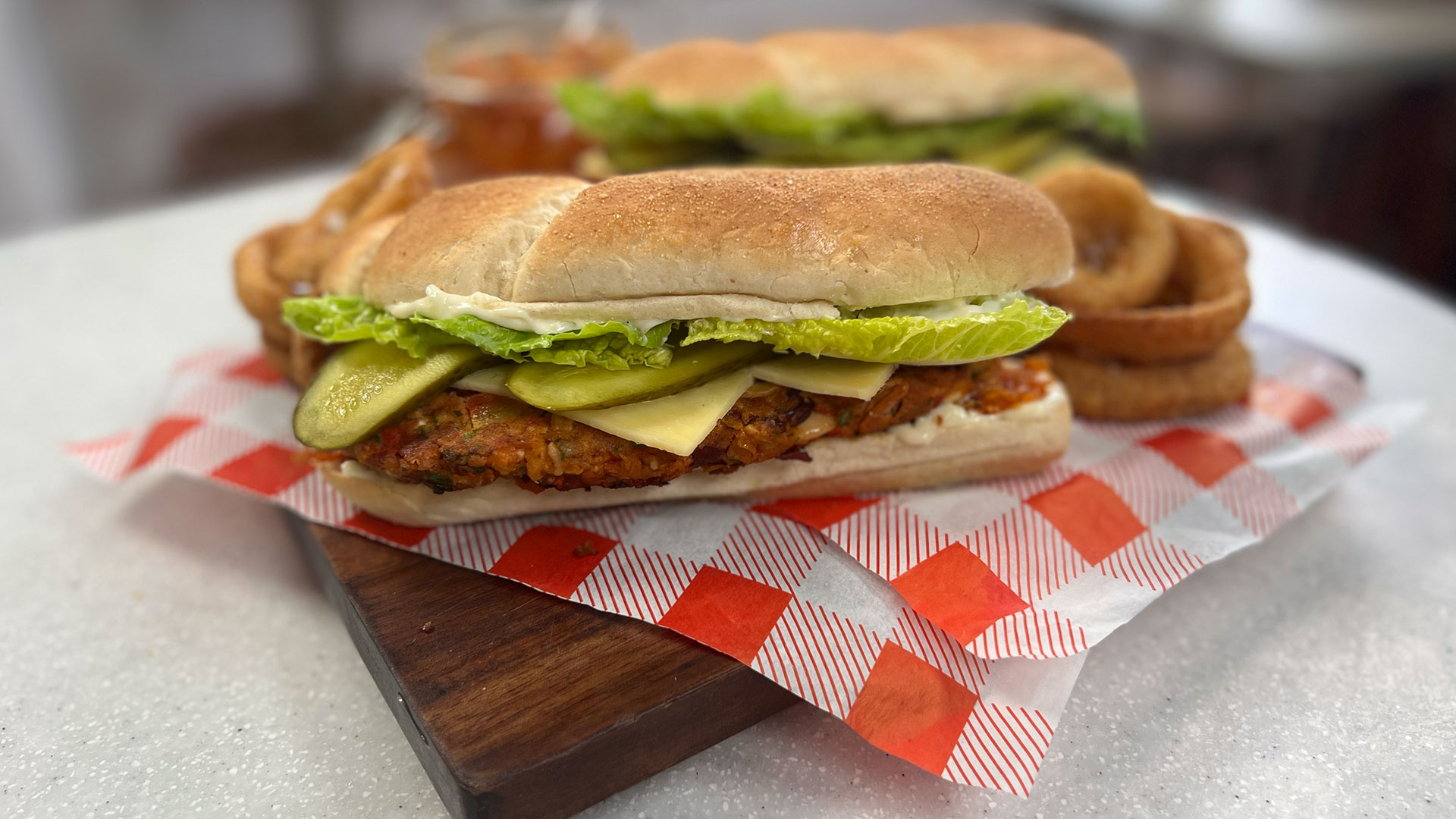 Spicy Bean Burger with the lot | John and Lisa's Weekend Kitchen