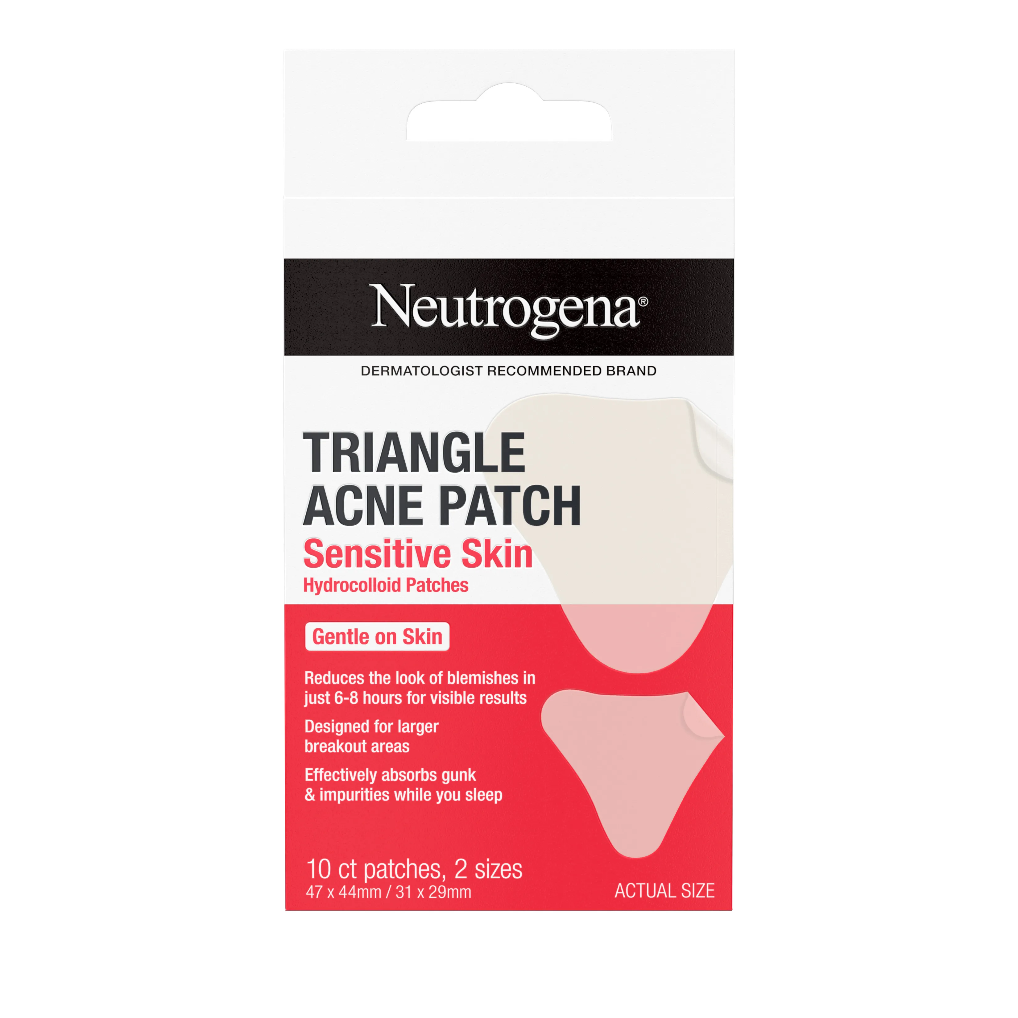 Hydrocolloid Triangle Acne Patches, Sensitive Skin, 10 ct