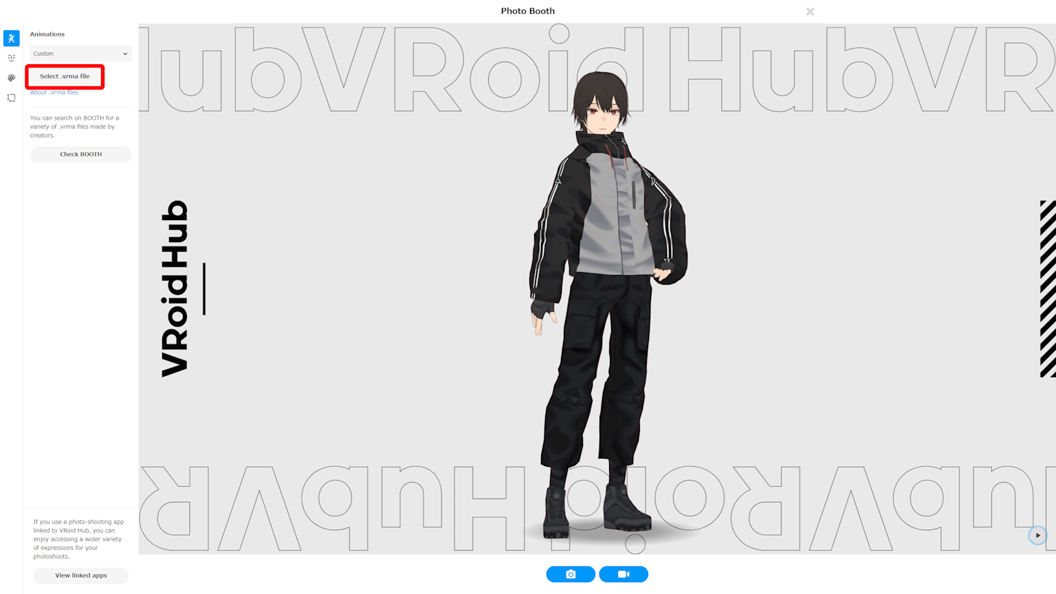 VRoid Hub introduces Photo Booth for animation playback! "VRM Animation ...