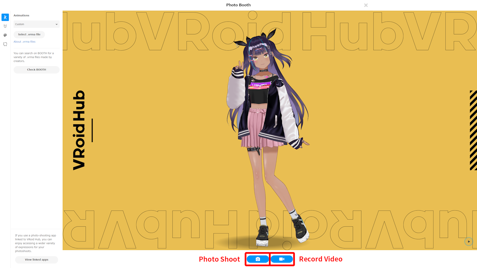 VRoid Hub introduces Photo Booth for animation playback! "VRM Animation ...