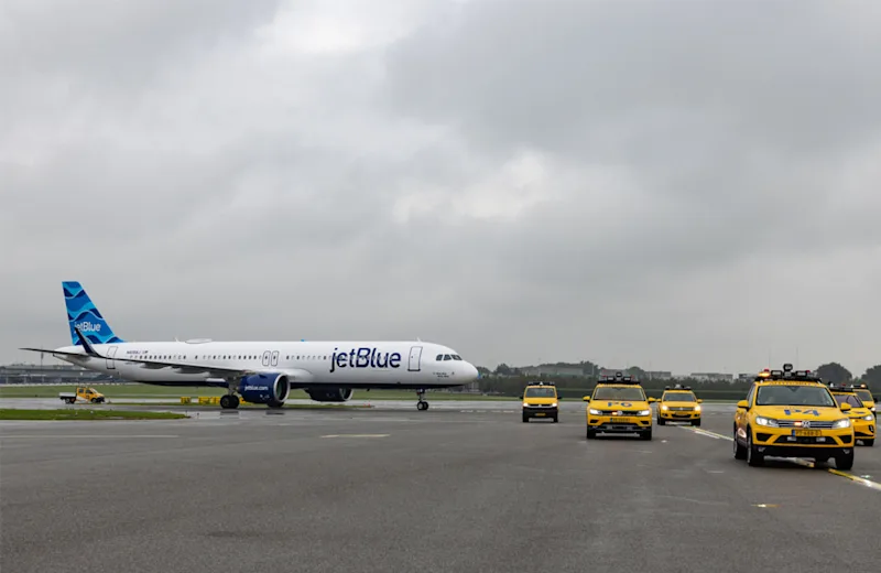 We are happy to welcome JetBlue with their inaugural flight to Schiphol
