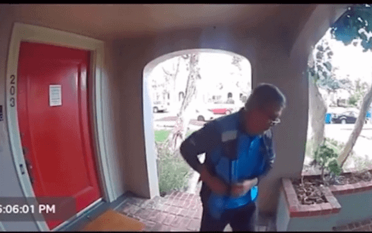 Disgusting: Amazon Delivery Man Caught Purposely Spitting On Package